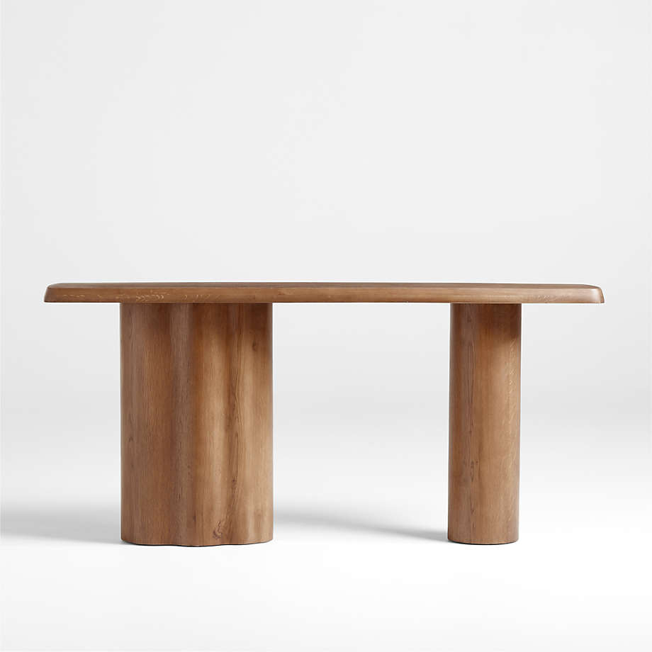Winslow 70" Asymmetrical Brown Oak Wood Console Table by Jake Arnold ...