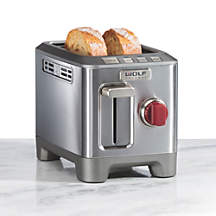 Wolf Gourmet 2-Slice Toaster with 1-Slice Toasting and Red Knob ...