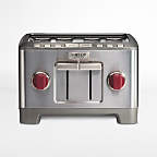 Wolf Gourmet 4-Slice Toaster with 1-Slice Toasting and Red Knobs ...