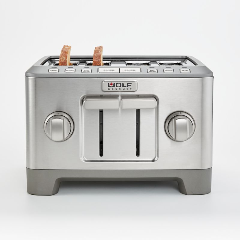 Wolf Gourmet 4-Slice Toaster with Stainless Steel Knobs | Crate & Barrel