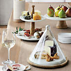 Wood Marble 2-Tier Server + Reviews | Crate & Barrel