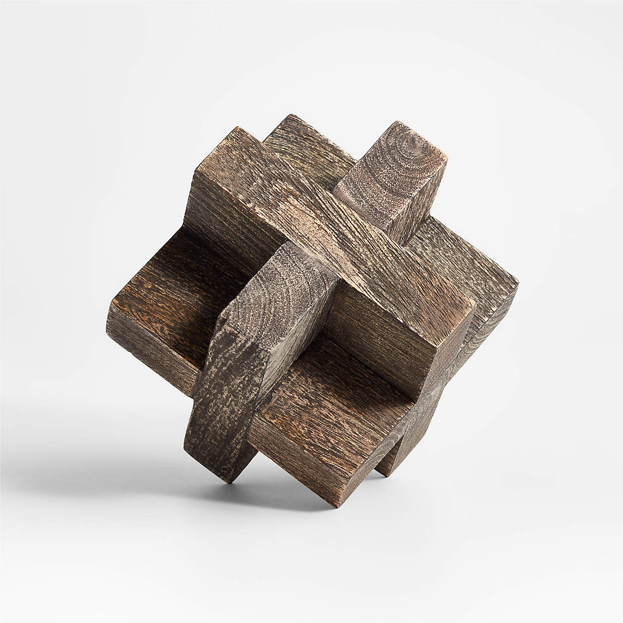 Black Wood Block Sculpture 6" + Reviews | Crate & Barrel