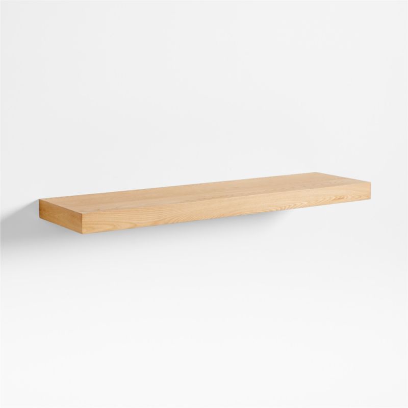 Natural Elm Wood Floating Shelf 48" | Crate & Barrel Canada