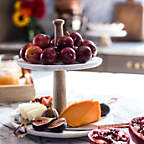 Wood Marble 2-Tier Server + Reviews | Crate & Barrel