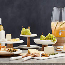 Wood Marble 2-Tier Server + Reviews | Crate & Barrel