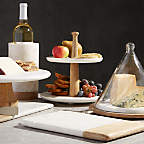 Wood Marble 2-Tier Server + Reviews | Crate & Barrel