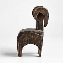 White Wood Ram Sculpture 9.5" | Crate & Barrel