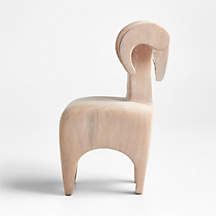 White Wood Ram Sculpture 9.5" | Crate & Barrel