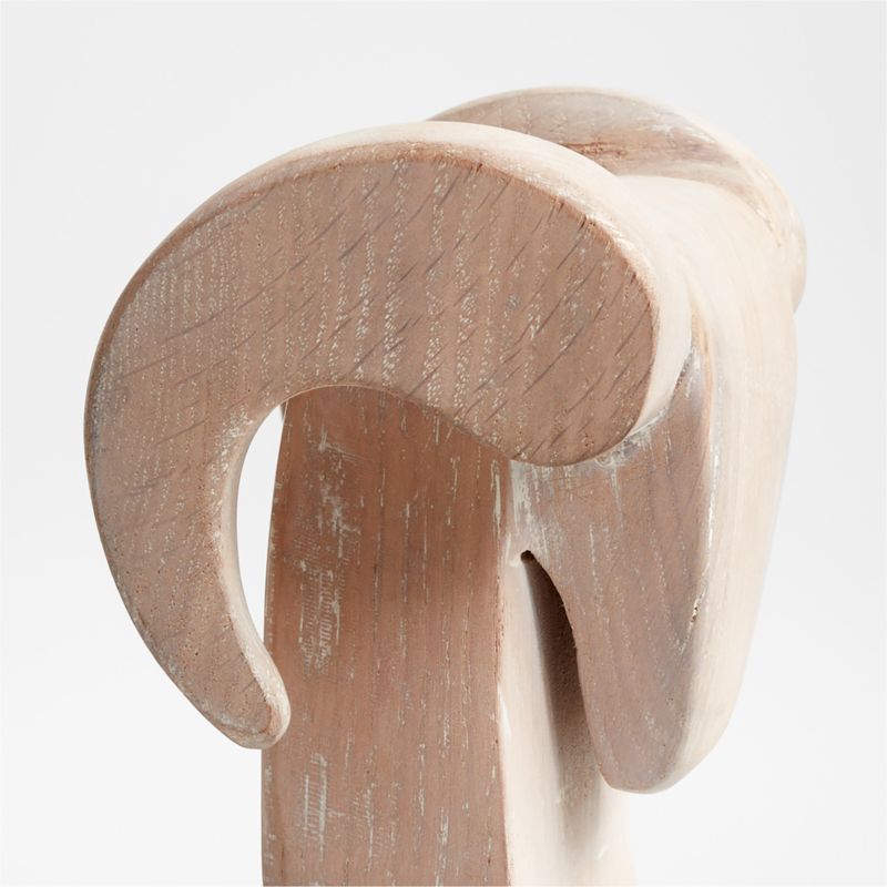 White Wood Ram Sculpture 9.5" + Reviews | Crate & Barrel