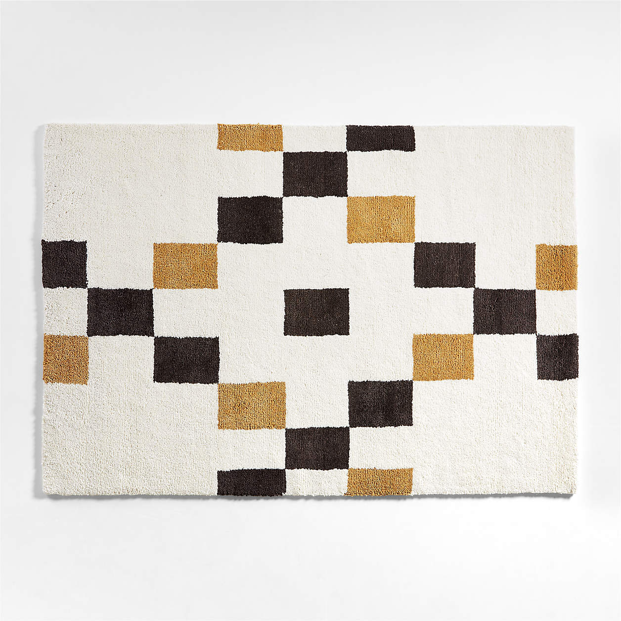 Shinola Woodward Moroccan Shag Checkered Rug 6'x9' | Crate and Barrel