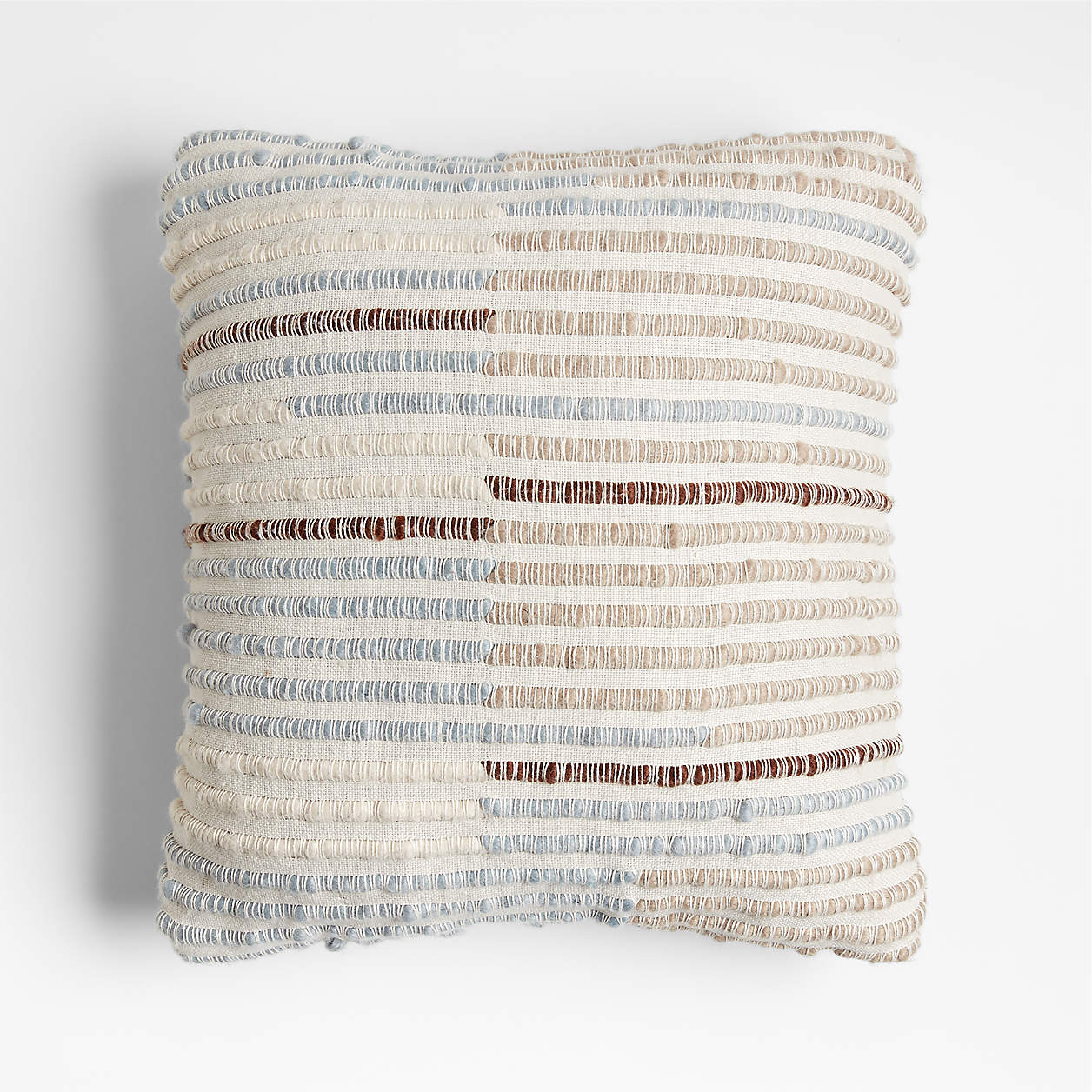 Woven Corded 20"x20" Mist Blue Outdoor Throw Pillow | Crate & Barrel