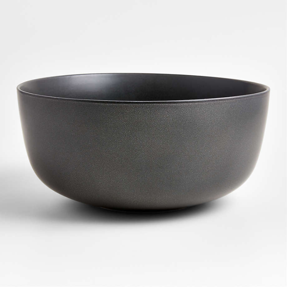 Wren Dark Grey Matte Stoneware Serving Bowl + Reviews | Crate & Barrel ...