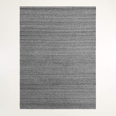 Vaughn Performance Wool-Blend Handwoven Charcoal Grey Area Rug 8'x10 ...