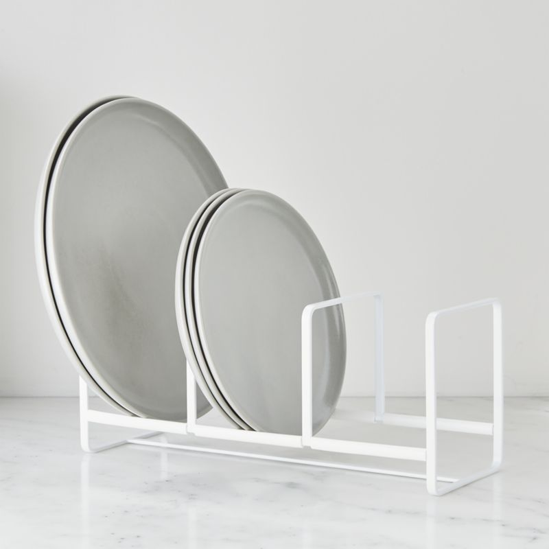 Yamazaki Wide White Small Dish Rack + Reviews | Crate and Barrel