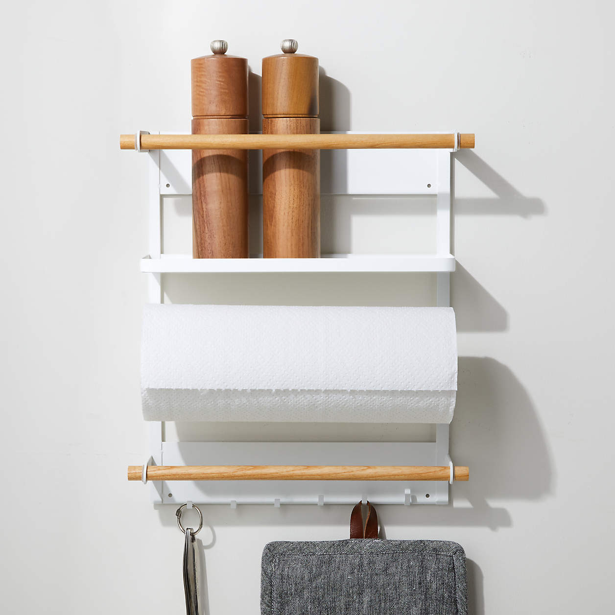 Yamazaki Tosca White Magnetic Kitchen Organization Rack + Reviews ...