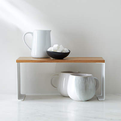 Yamazaki Tosca Large White Wood-Top Stackable Kitchen Rack + Reviews ...