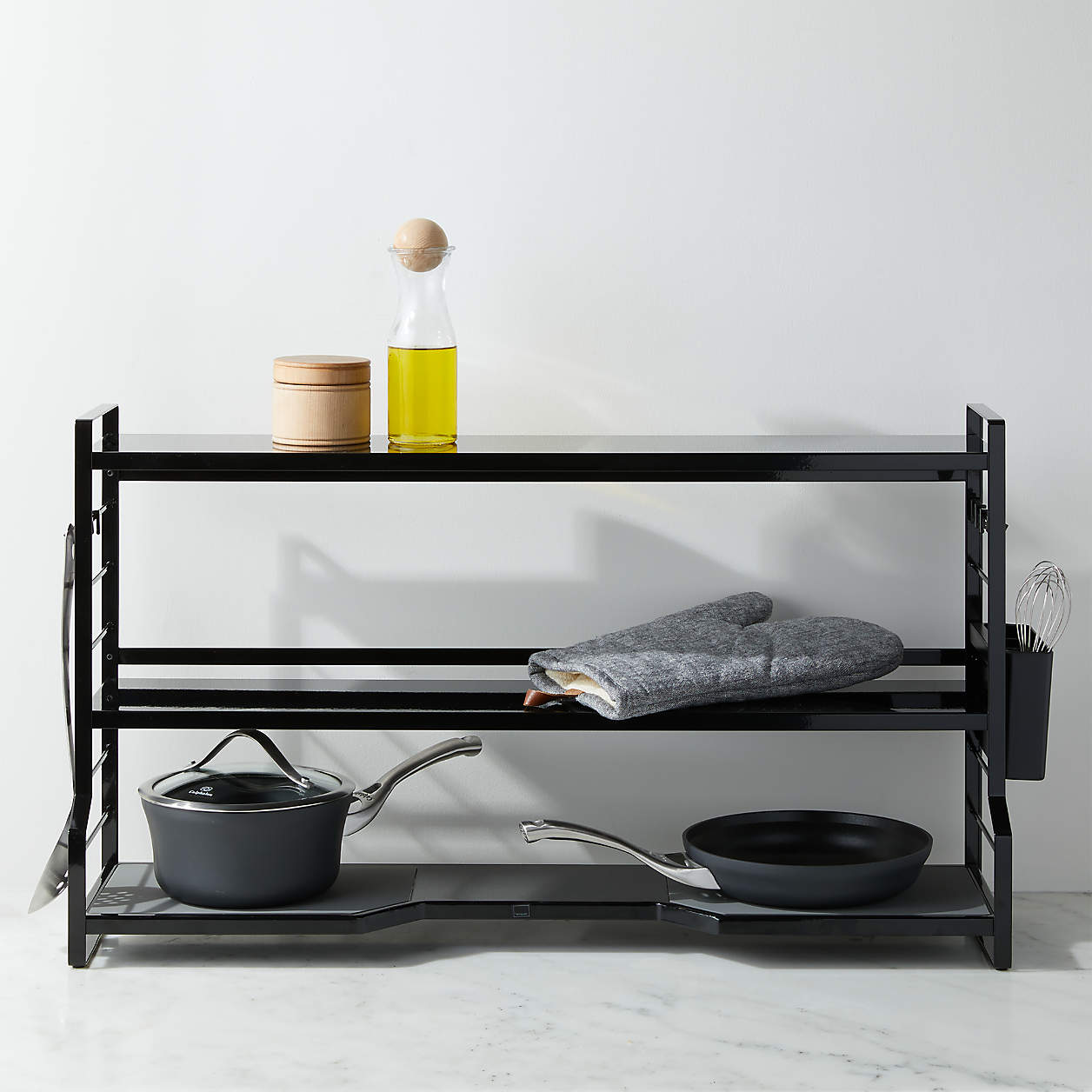 Yamazaki Tower Black Stove Rack + Reviews | Crate & Barrel