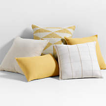 Sunbrella Solid 20"x20" Lemon Yellow Textured Outdoor Throw Pillow ...