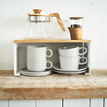 Yamazaki Tosca Small White Wood-Top Stackable Kitchen Rack + Reviews ...