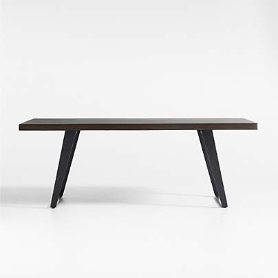 Verge 80" Black Live Edge Dining Table | Crate & Barrel