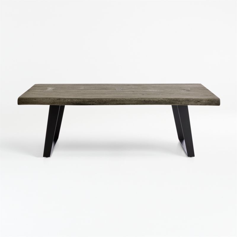 Yukon Weathered Grey Live Edge Solid Wood 54" Rectangular Coffee Table + Reviews | Crate & Barrel