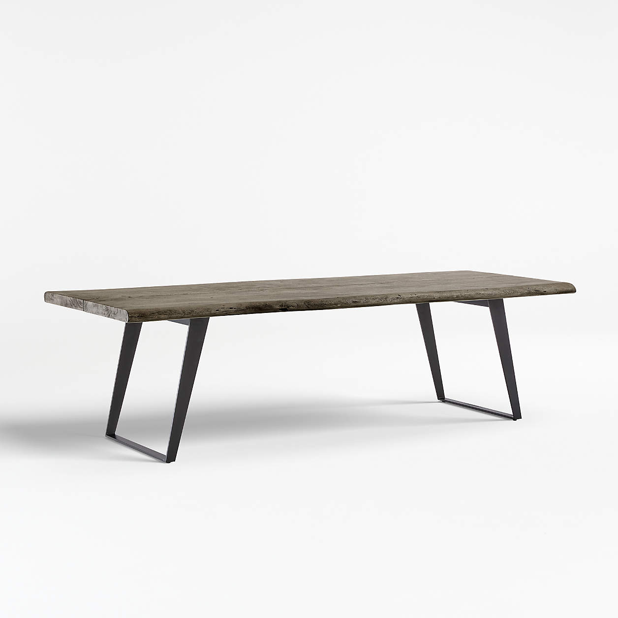 Yukon 102" Weathered Grey Live Edge Solid Wood Dining Table | Crate ...