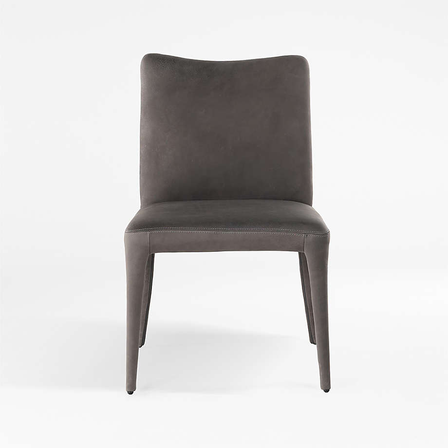 Zanni Graphite Leather Dining Chair + Reviews | Crate & Barrel