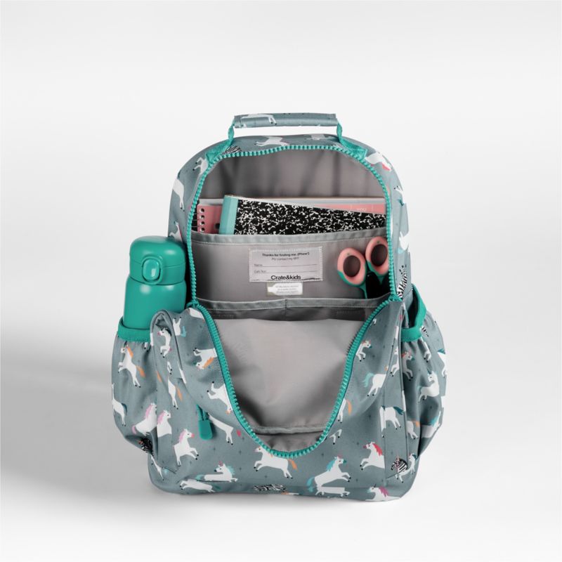 Medium Kids Zebra Unicorn Personalized Backpack for School | Crate & Kids