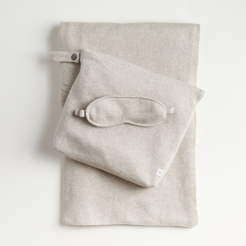 Zestt Light Grey Travel Wrap and Sleep Mask Set + Reviews | Crate & Barrel
