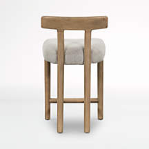 Ziady Brunswick Pebble Upholstered Wood Counter Stool + Reviews | Crate ...