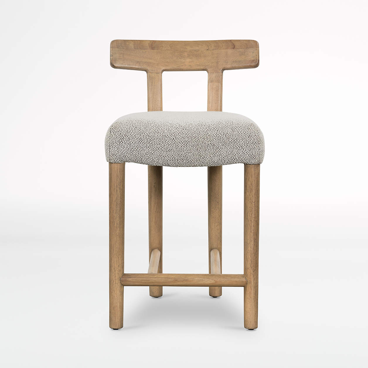 Ziady Brunswick Pebble Upholstered Wood Counter Stool + Reviews | Crate ...