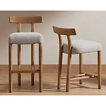 Ziady Brunswick Pebble Upholstered Wood Counter Stool + Reviews | Crate ...