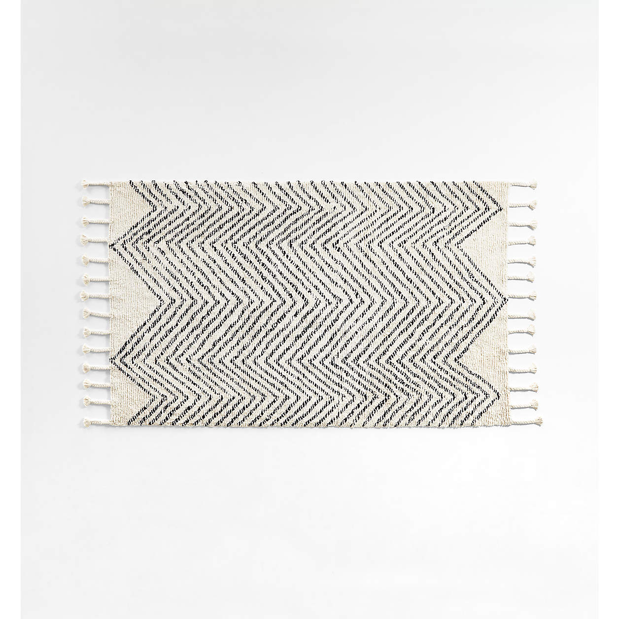 Zig Zag Tassel Washable Cotton Rug 5x8 + Reviews | Crate & Kids
