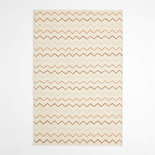 Flatweave Grid Wool and Cotton Dark Beige Kids Area Rug 5x8 + Reviews ...