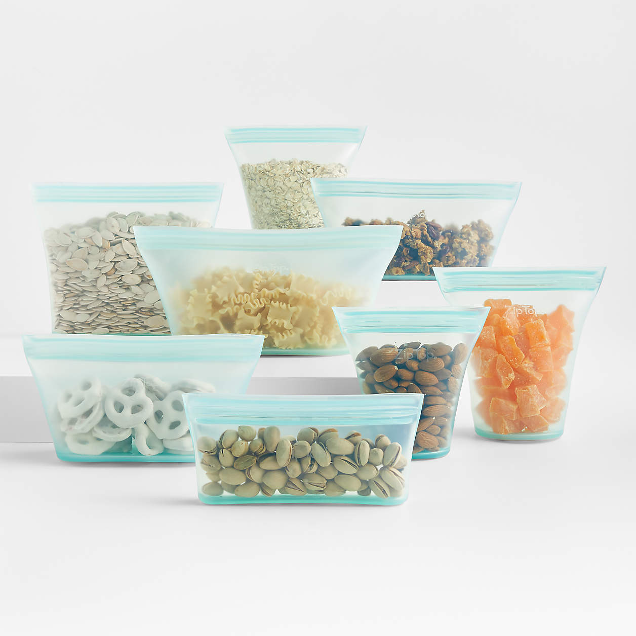 ZipTop Teal 8-Piece Reusable Sandwich Bags & Snack Bags Set | Crate ...