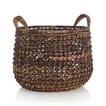 Zuzu Round Handwoven Basket | Crate & Barrel