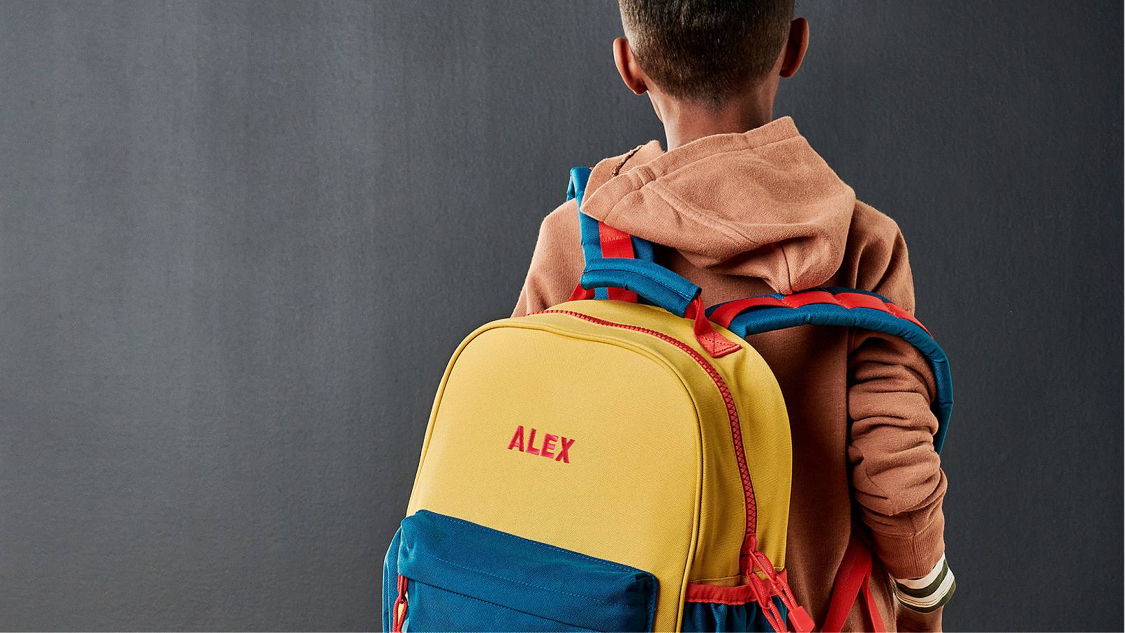 Large Colorblock Kids Yellow and Green Personalized Backpack for School ...