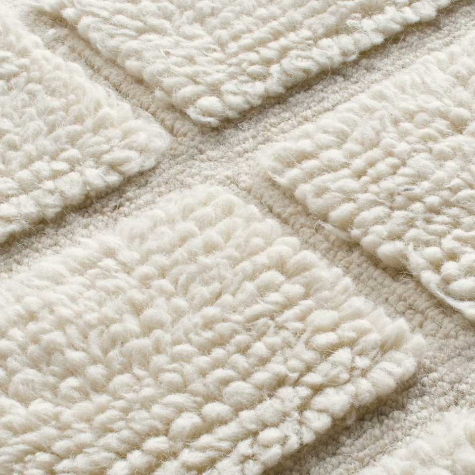 Chatou Wool Brick Pattern White Area Rug 10'x14' + Reviews | Crate & Barrel