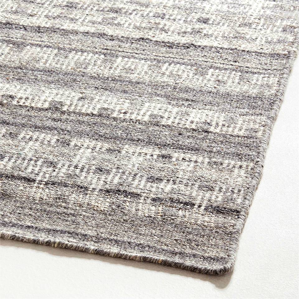 Odense Wool-Blend Pattern Grey Area Rug 10'x14' + Reviews | Crate & Barrel