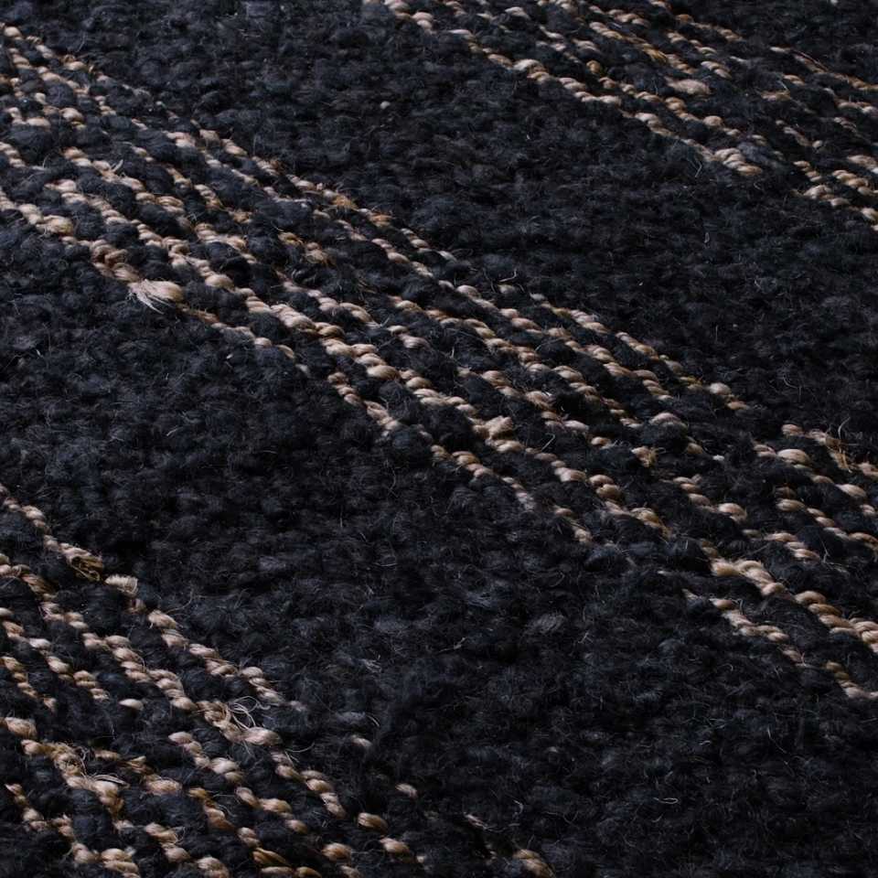 Rouen Jute/Wool Blend Triple Striped Sand Beige Area Rug 9'x12 ...