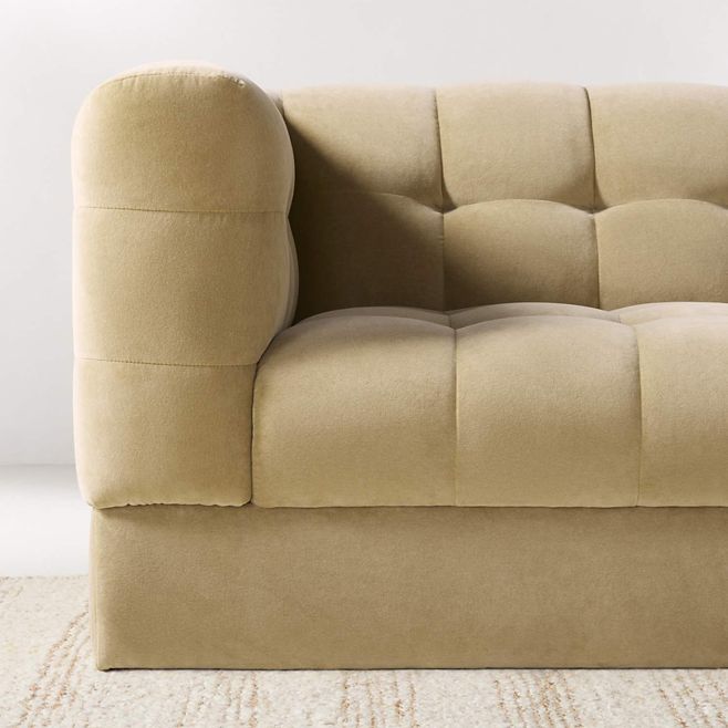 Chiltern Velvet Tufted Sofa 94" + Reviews | Crate & Barrel