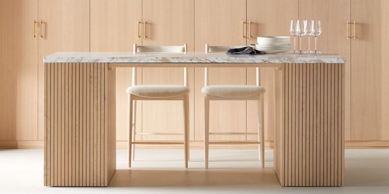 Batten 84" Natural Oak Wood Kitchen Island with Storage + Reviews ...