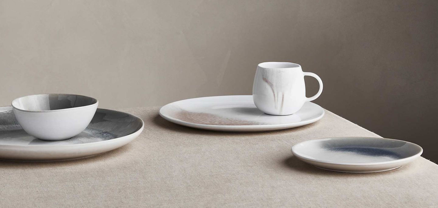 Ora Grey Reactive Glaze Dinnerware | Crate & Barrel Canada