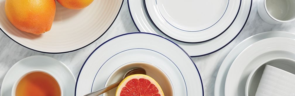 Roulette White Ripple Dinnerware | Crate & Barrel