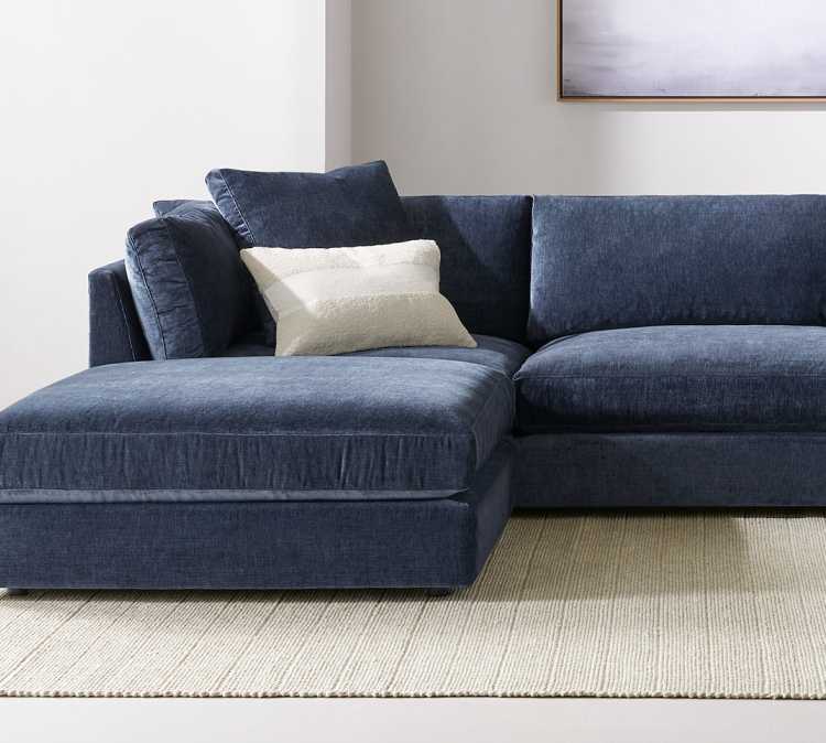 Crate and barrel blue couch store