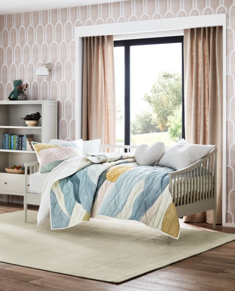 Geometric Cutout Blue Wool Kids Area Rug 8x10 | Crate & Kids Canada