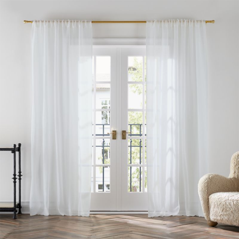 White European Flax -Certified Linen Sheer Window Curtain Panel 52"x108 ...