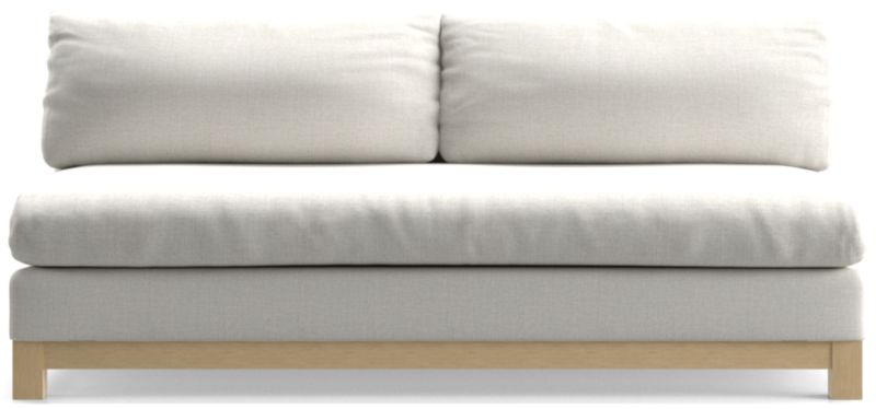 Pacific Wood Bench Armless Sofa + Reviews | Crate & Barrel