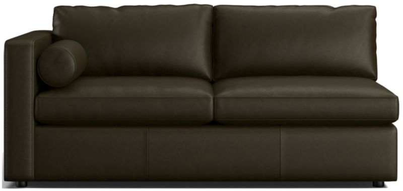 Aris Leather Left-Arm Sofa Sectional Piece + Reviews | Crate & Barrel