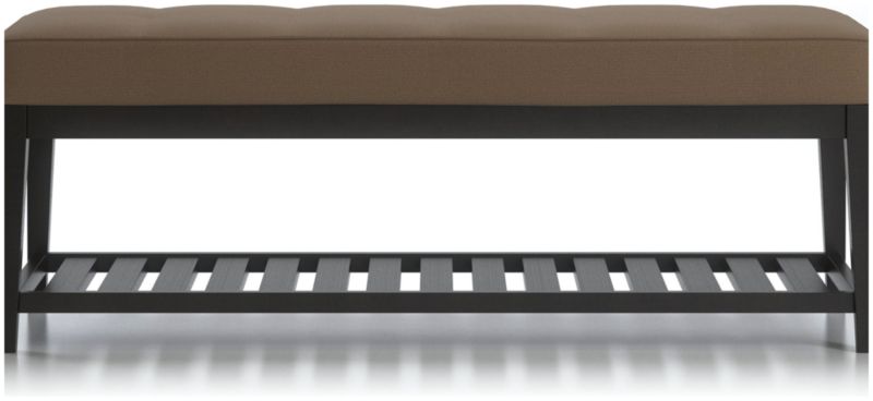 Nash Small Tufted Bench with Slats + Reviews | Crate & Barrel